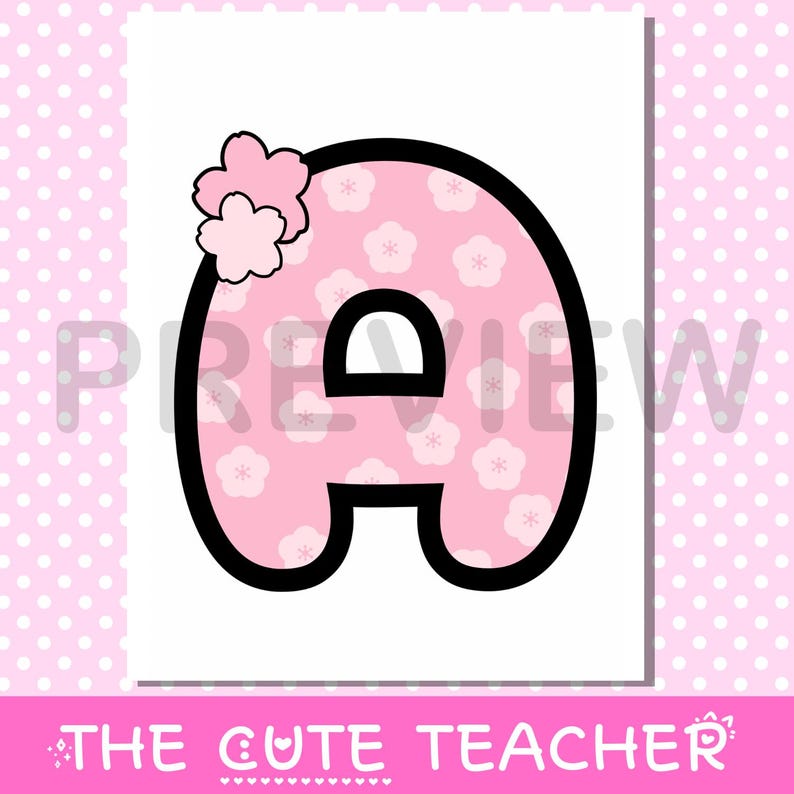 Cherry Blossom Bulletin Board Letters: Sakura Theme (digital Download ...