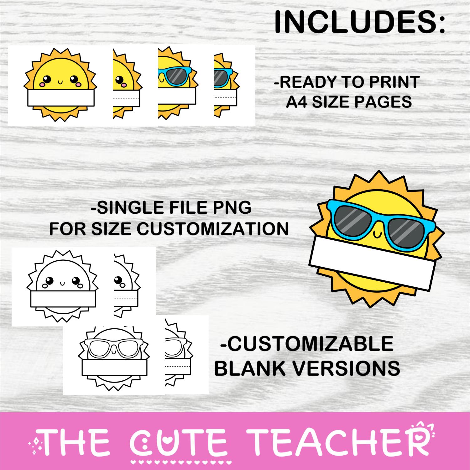 Summer Sunshine Name Tags – Cool Sunglasses Printable Cubby & Door ...