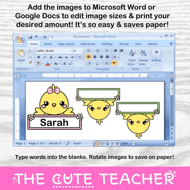 Easter Chicks Name Tags - Cute Spring Themed Bulletin Board & Holiday ...