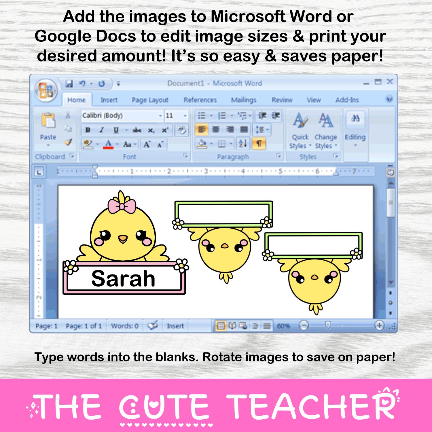 Easter Chicks Name Tags - Cute Spring Themed Bulletin Board & Holiday ...