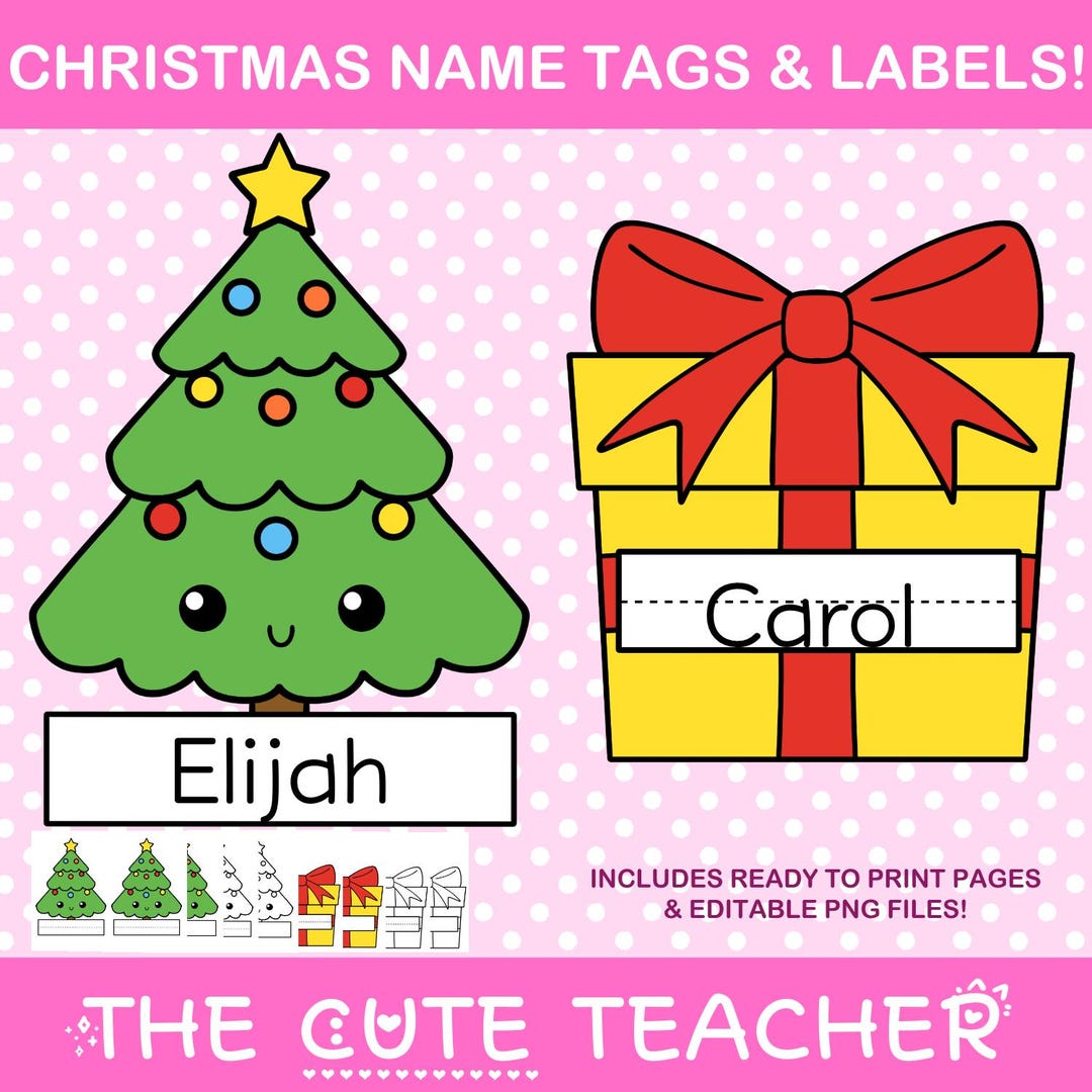 Christmas Tree Name Tags - Winter Holiday Bulletin Board Ideas - Etsy
