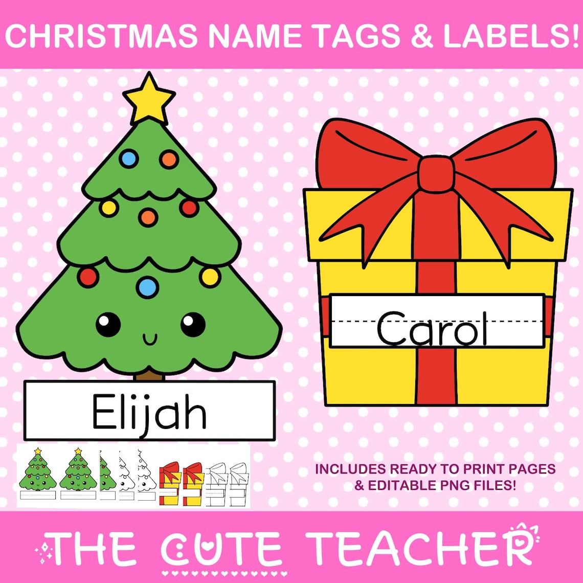 Christmas Tree Name Tags - Winter Holiday Bulletin Board Ideas - Etsy