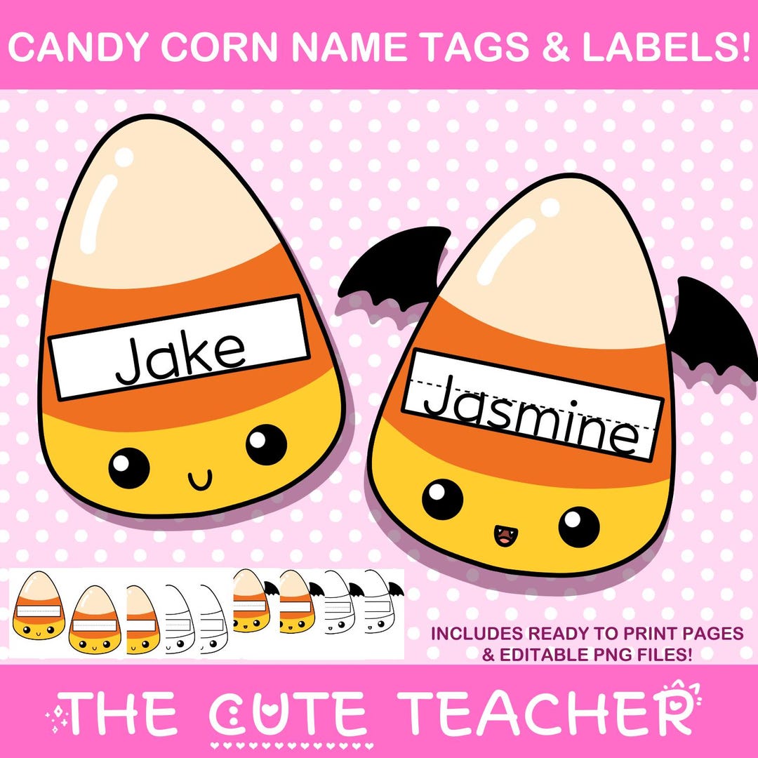 Candy Corn Name Tags - Editable Halloween Cubby Labels, Door Display ...