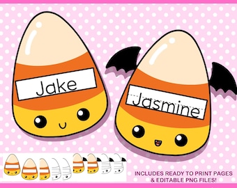 Candy Corn Name Tags - Editable Halloween Cubby Labels, Door Display ...