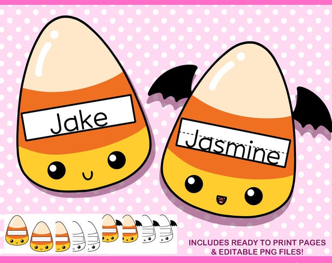 Candy Corn Name Tags - Editable Halloween Cubby Labels, Door Display ...