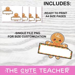 Gingerbread Name Tags - Christmas Editable Winter Classroom Labels - Etsy