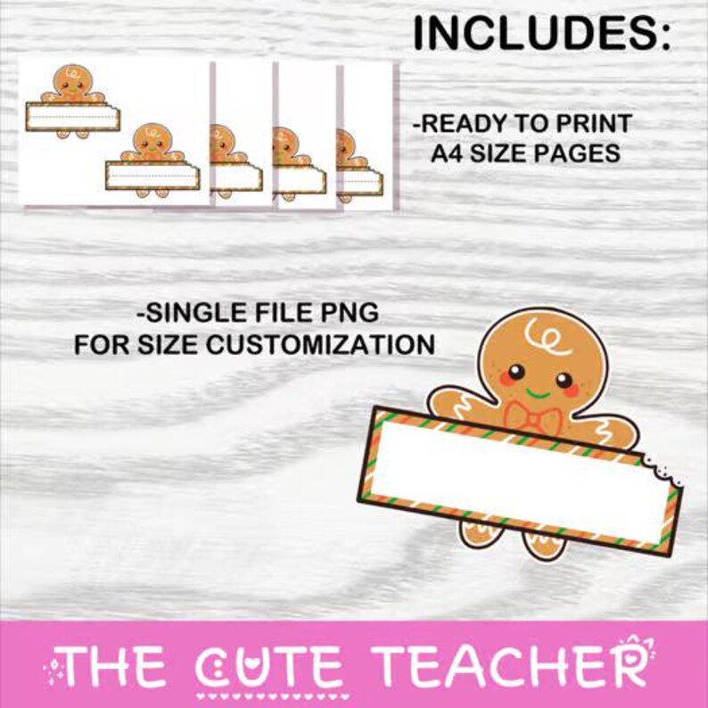 Gingerbread Name Tags - Christmas Editable Winter Classroom Labels - Etsy