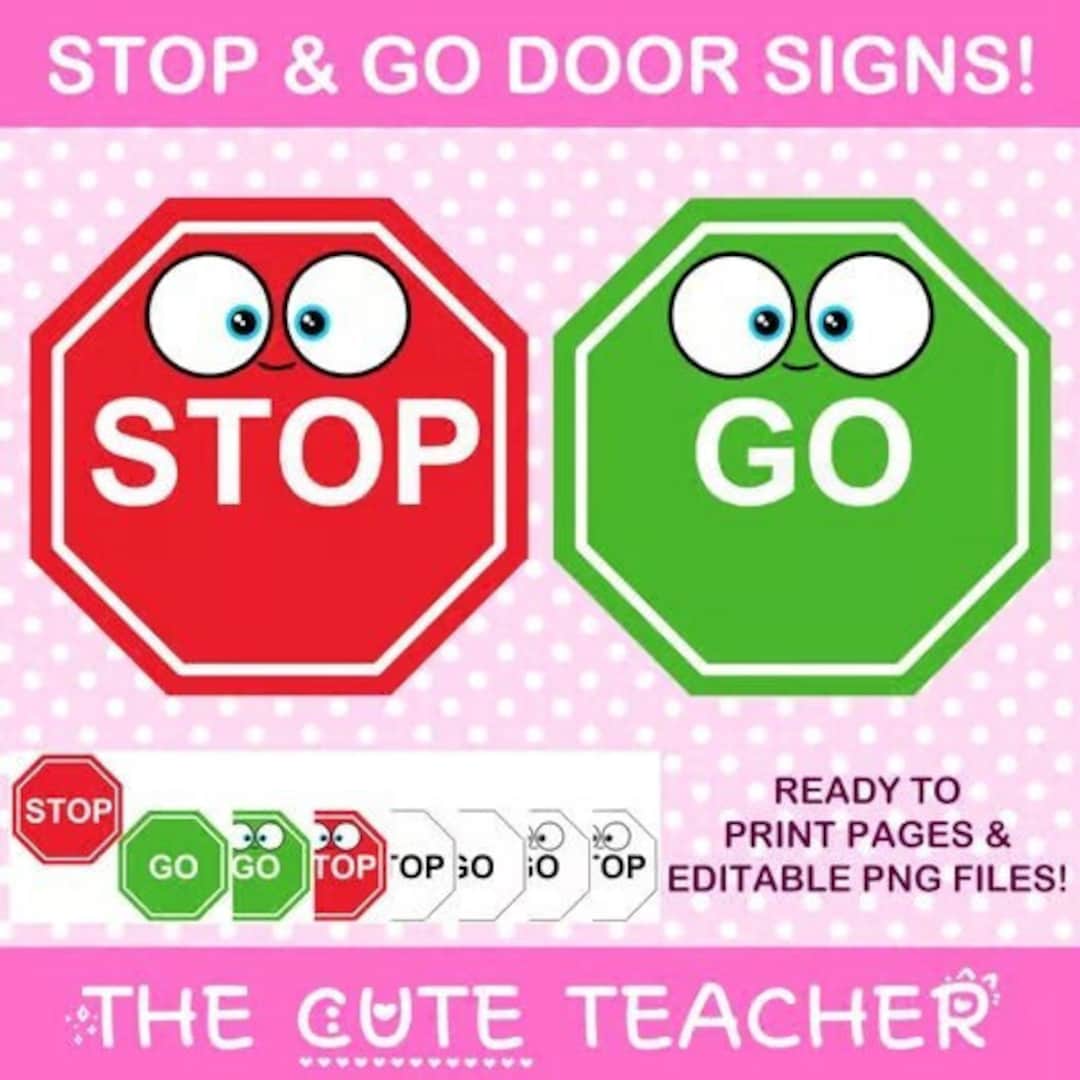 Stop & Go Bathroom Signs - Cute Classroom Management Visual Poster ...