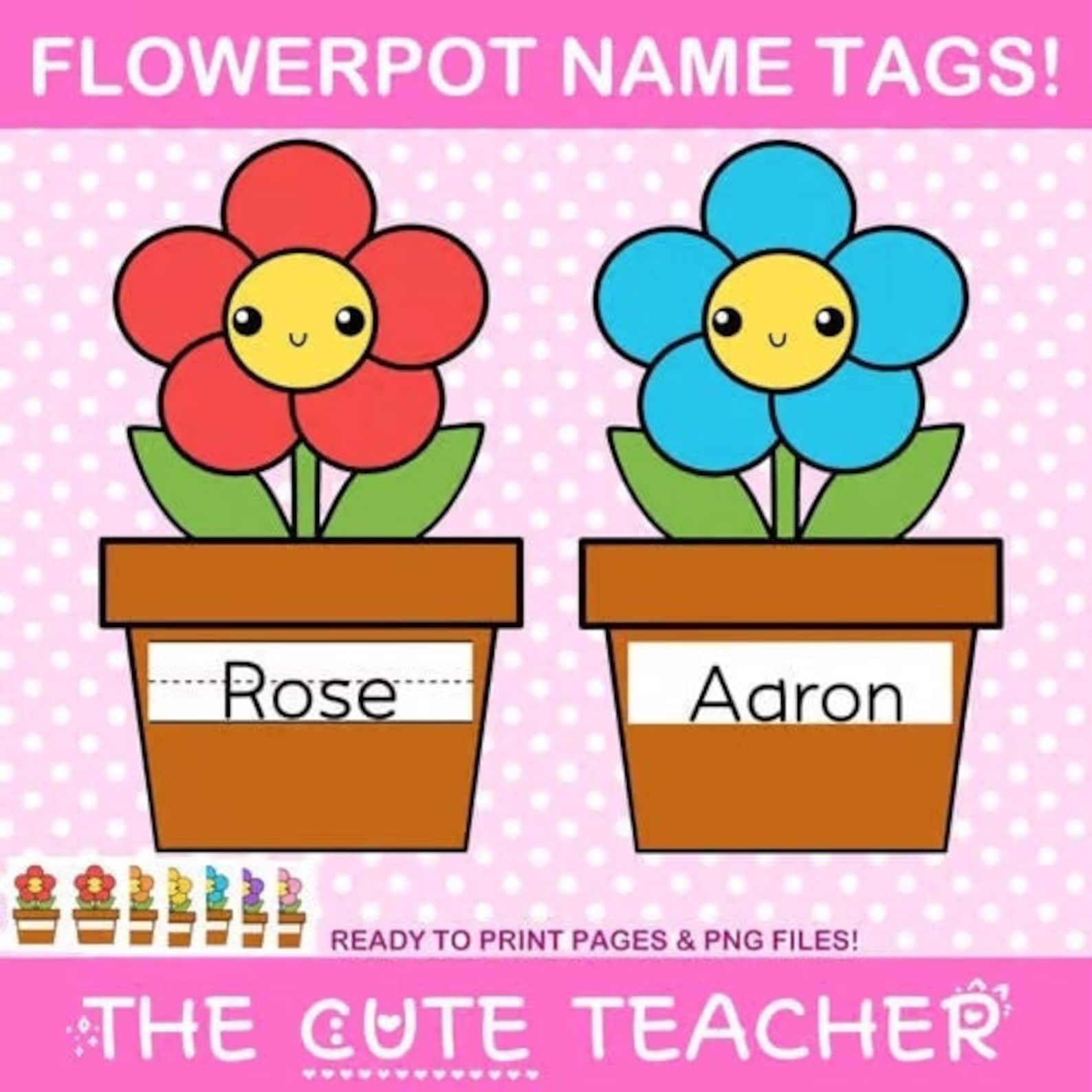 Flower Themed Name Tags - Fun Door Display & Cubby Ideas - Etsy