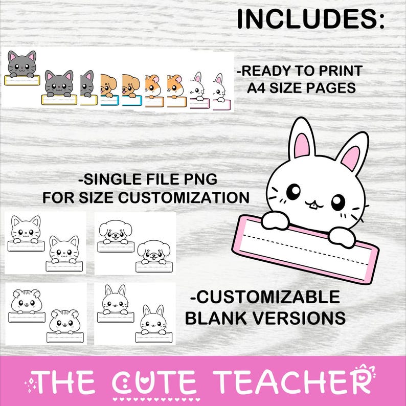 Pet Name Tags - Editable Animal Classroom Bulletin Board & Door Display ...