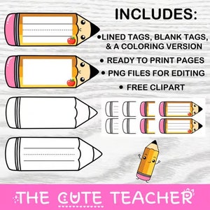 Pencil Name Tags - Classroom Printable Cubby Display and Back to School ...