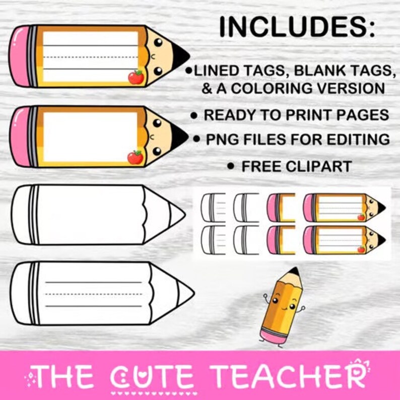 Pencil Name Tags - Classroom Printable Cubby Display and Back to School ...