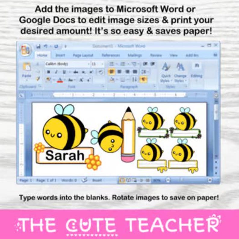 Honeybee Name Tags - Bee Spring Printable Door Display & Bulletin Board ...