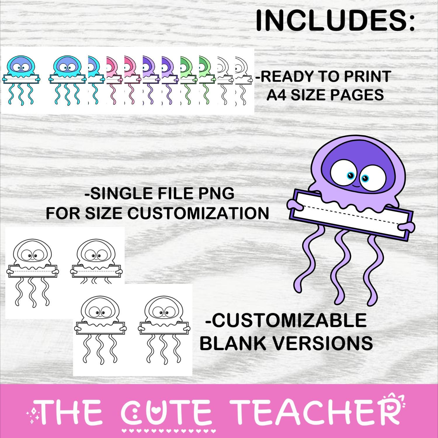 Jellyfish Name Tags - Ocean Sea Creators Themed Bulletin Board Door ...