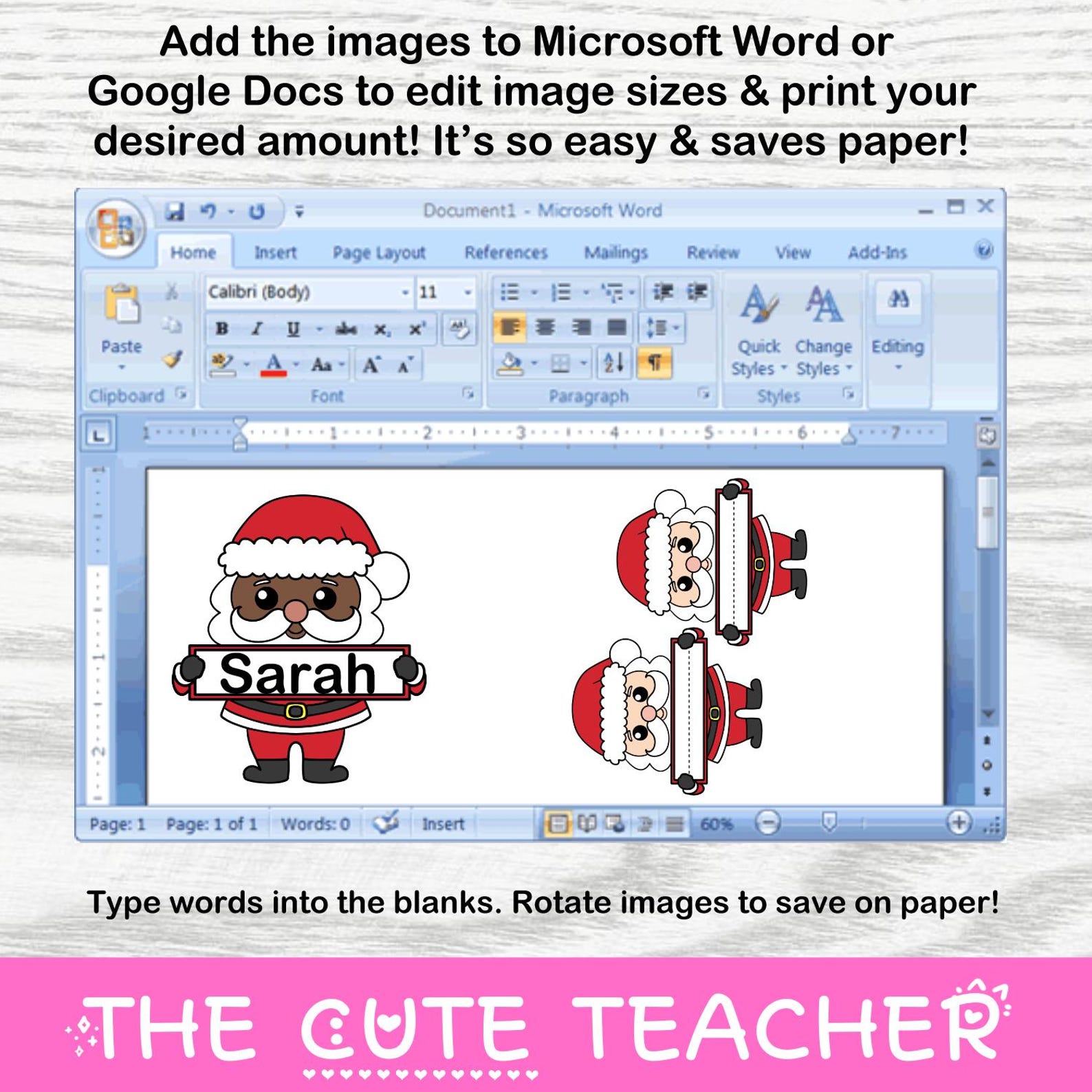 Santa Claus Name Tags - Christmas Holiday Winter Bulletin Board Ideas ...