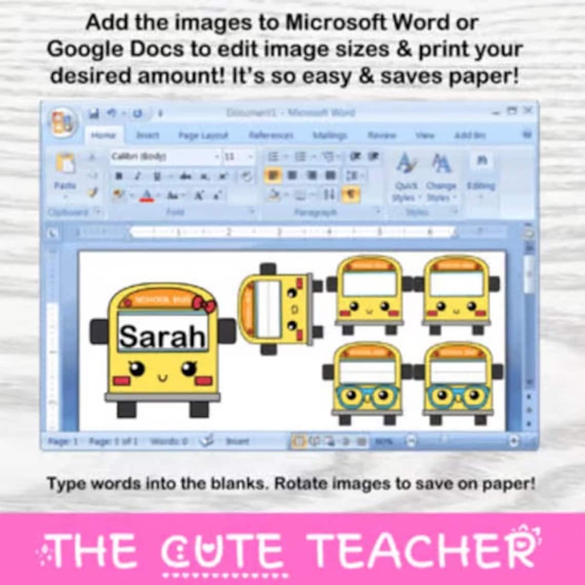 School Bus Name Tags - Bus-tin Into Kindergarten - Back to School ...