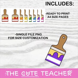 Paintbrush Name Tags - Art Class Paint Door Display or Classroom ...