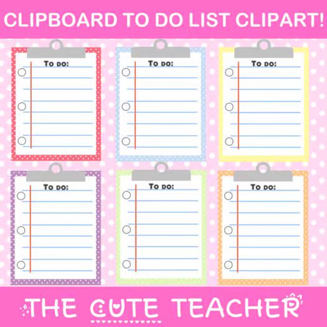 Pastel to Do List Clip Art: Polka Dot Planner Stickers (PNG) - Etsy