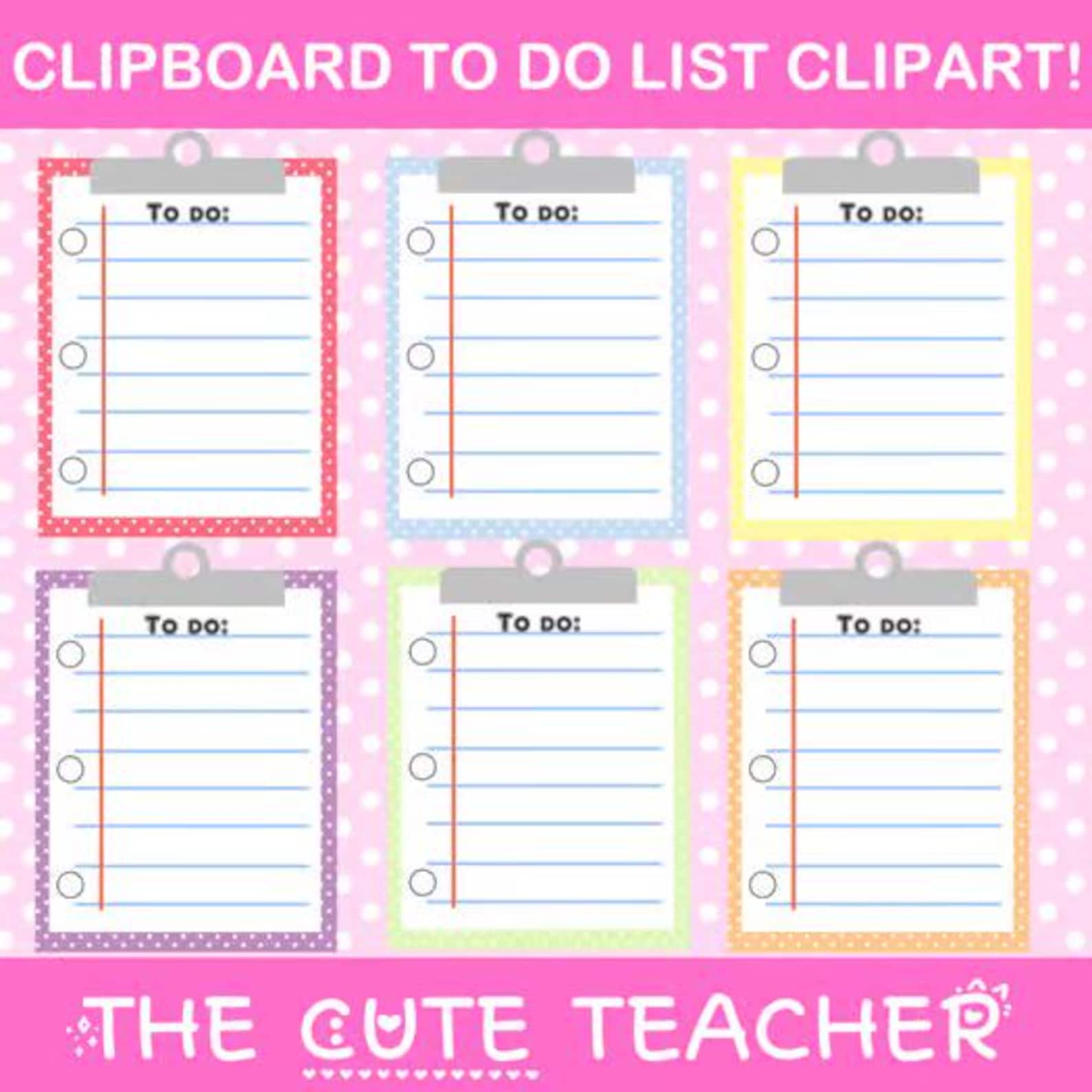 Pastel to Do List Clip Art: Polka Dot Planner Stickers (PNG) - Etsy