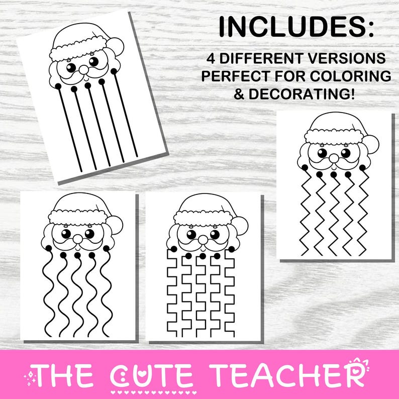 Santa Claus Scissor Skills Printable - Christmas Holiday Fine Motor ...