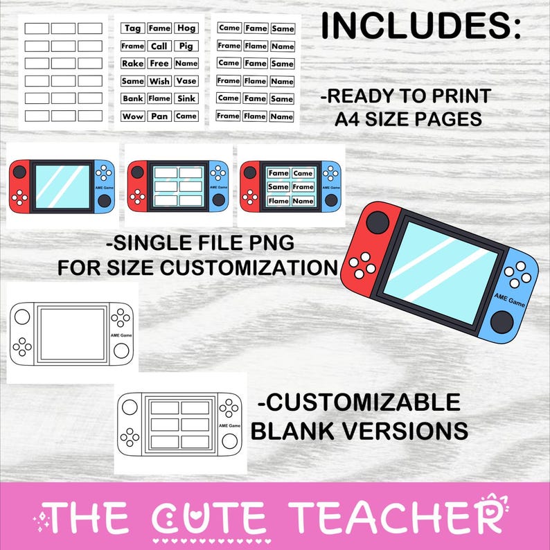 Ame Game - Word Family Activity, Phonics Visual Craft for Pre-k ...