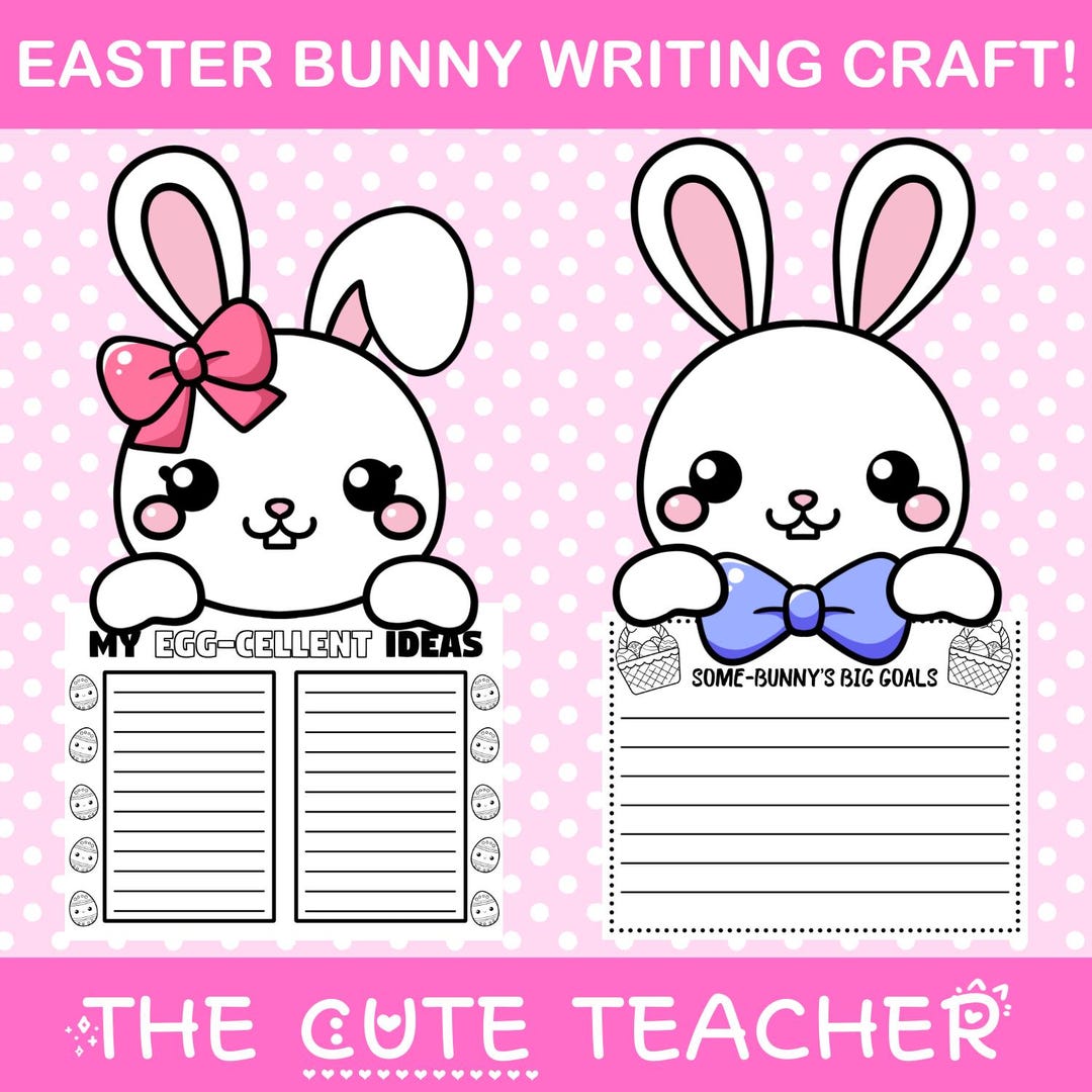 Easter Bunny Writing Craft Activity - Easy Cute Noprep Classroom ...