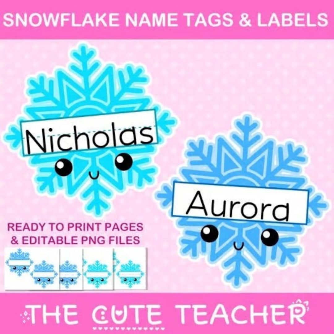 Snowflake Name Tags - Winter Door Display & Bulletin Board Ideas ...