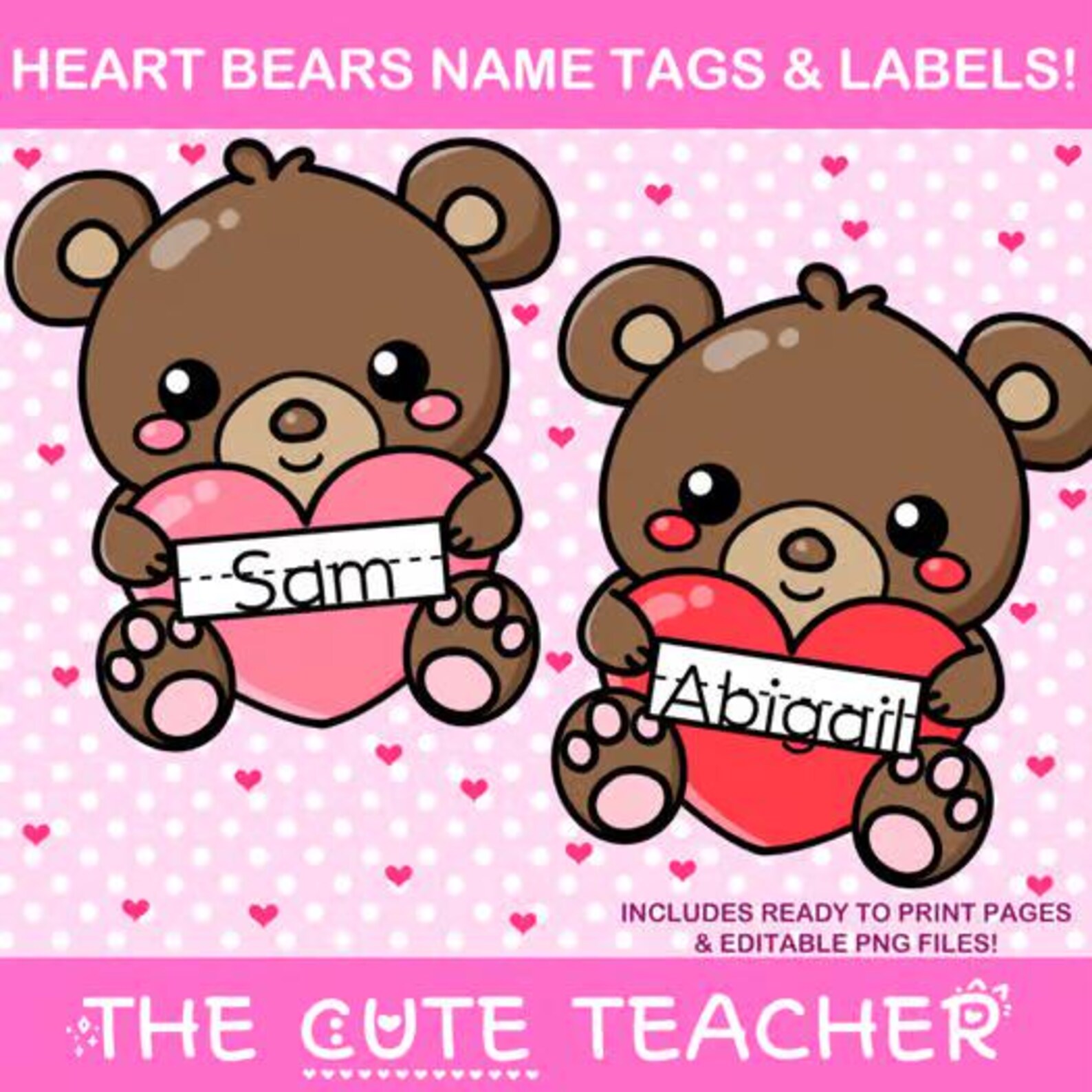 Valentine’s Day Candy Hearts Name Tags - Editable Holiday Sweets Labels ...