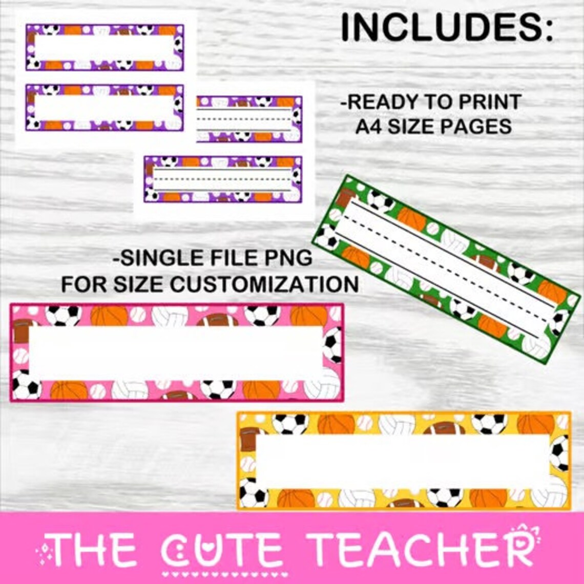 Fun Sports Name Tags Back to School Classroom Desk Plates - Etsy