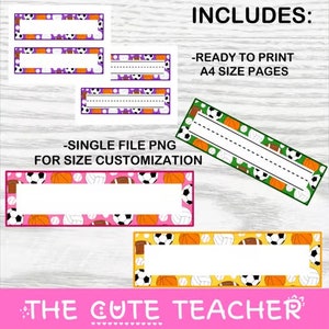 Fun Sports Name Tags Back to School Classroom Desk Plates - Etsy