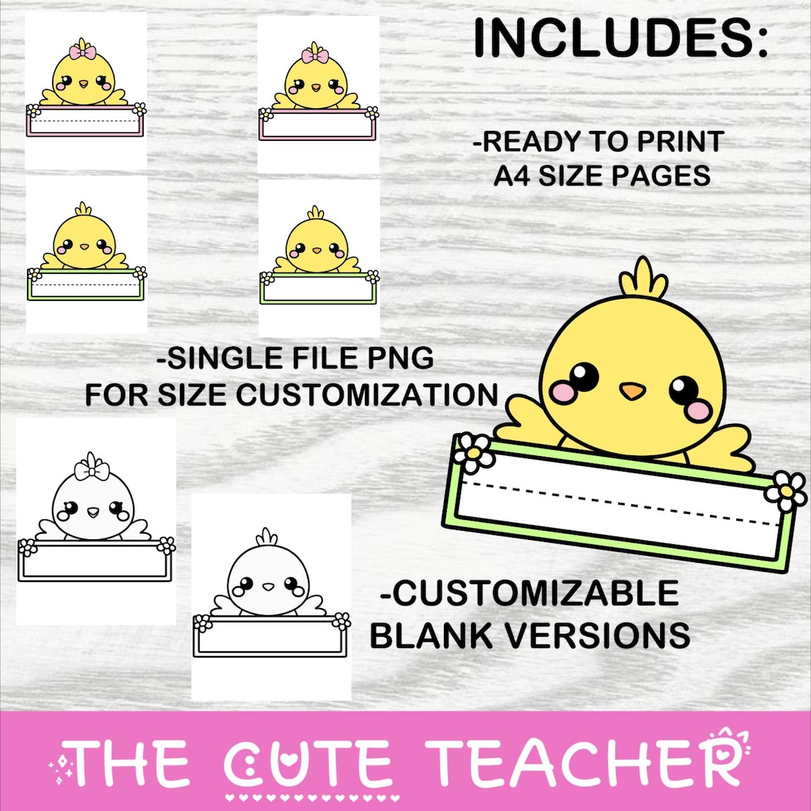 Easter Chicks Name Tags - Cute Spring Themed Bulletin Board & Holiday ...