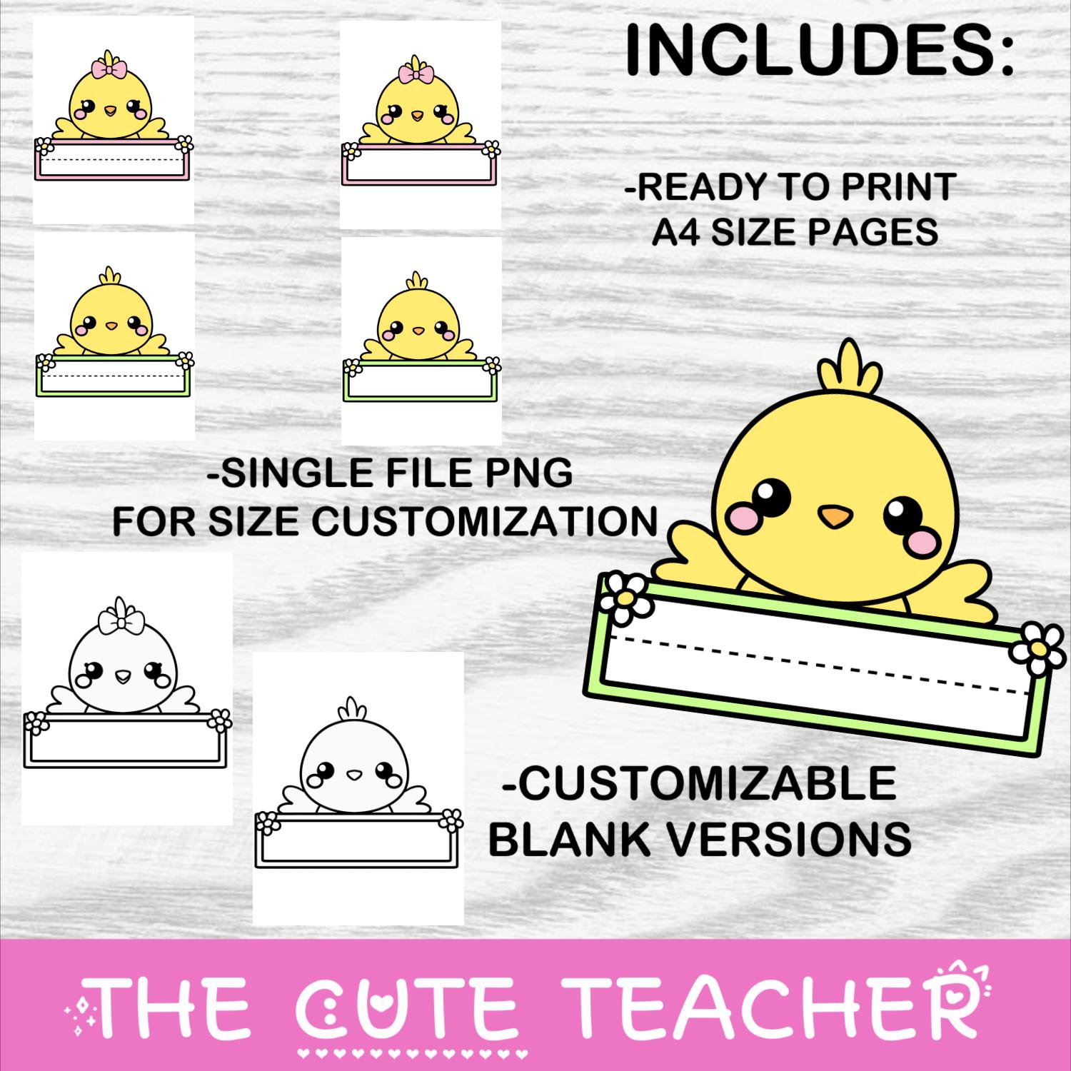 Easter Chicks Name Tags - Cute Spring Themed Bulletin Board & Holiday ...