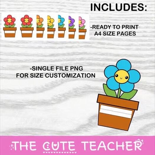 Flower Themed Name Tags - Fun Door Display & Cubby Ideas - Etsy