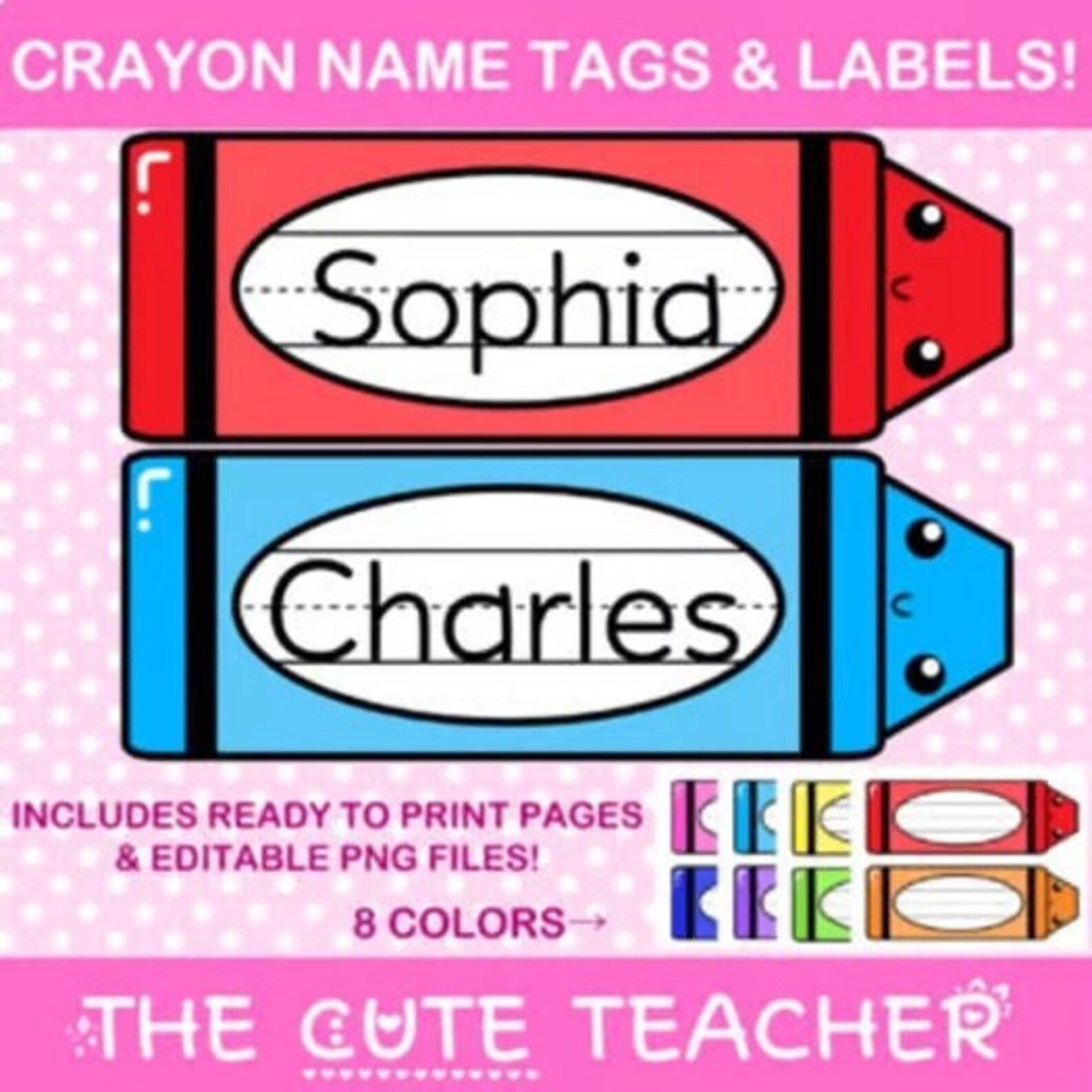 Crayon Classroom Cubby Tags - Editable Printable Name Display for ...