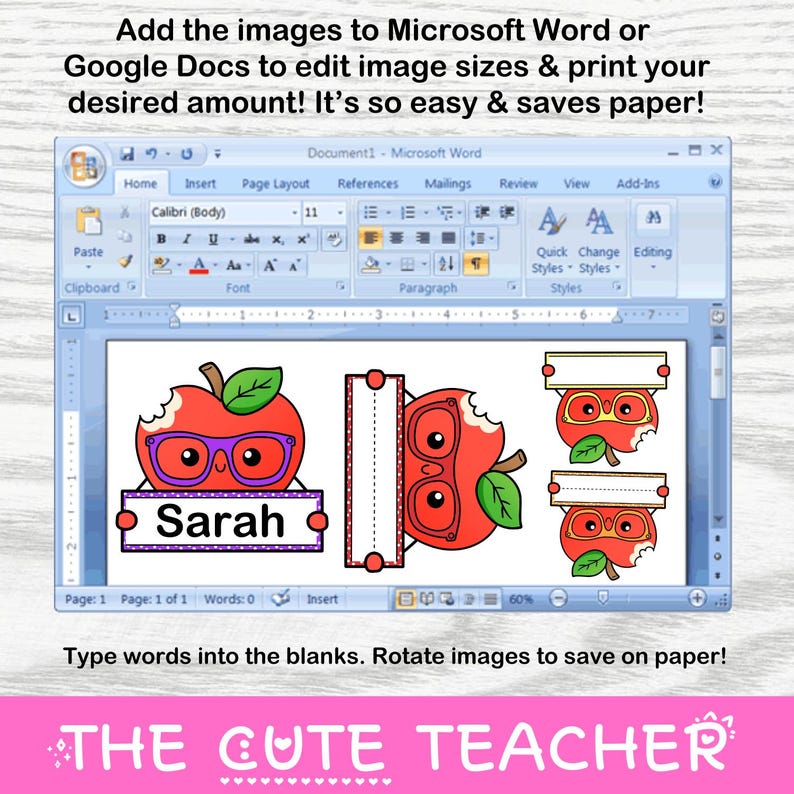 Smart Apple Back to School Name Tags - Teacher Bulletin Board ...