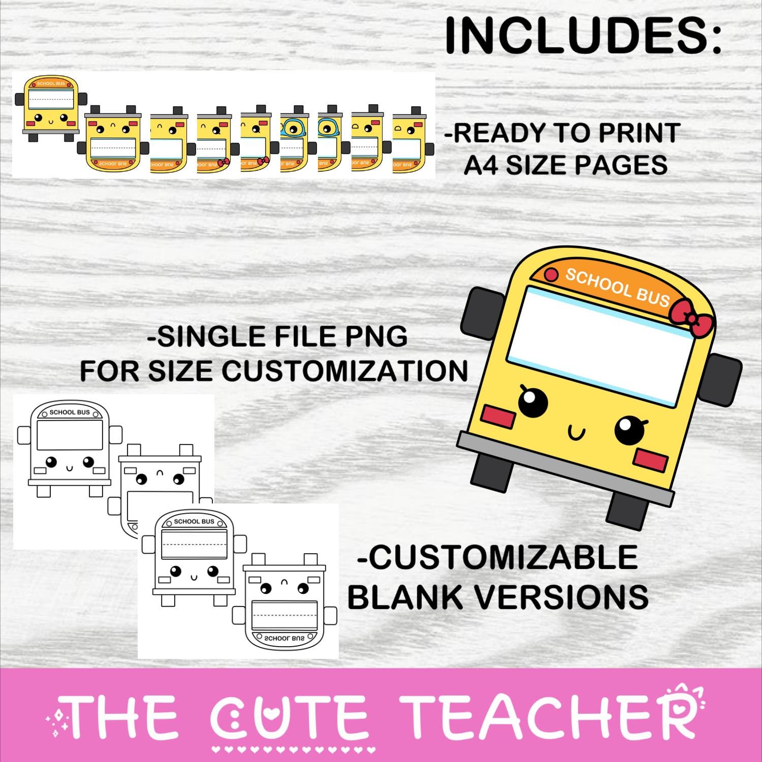 School Bus Name Tags - Bus-tin Into Kindergarten - Back to School ...