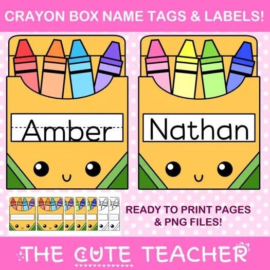 Crayon Box Name Tags - Classroom Themed Bulletin Board & Colorful Door ...