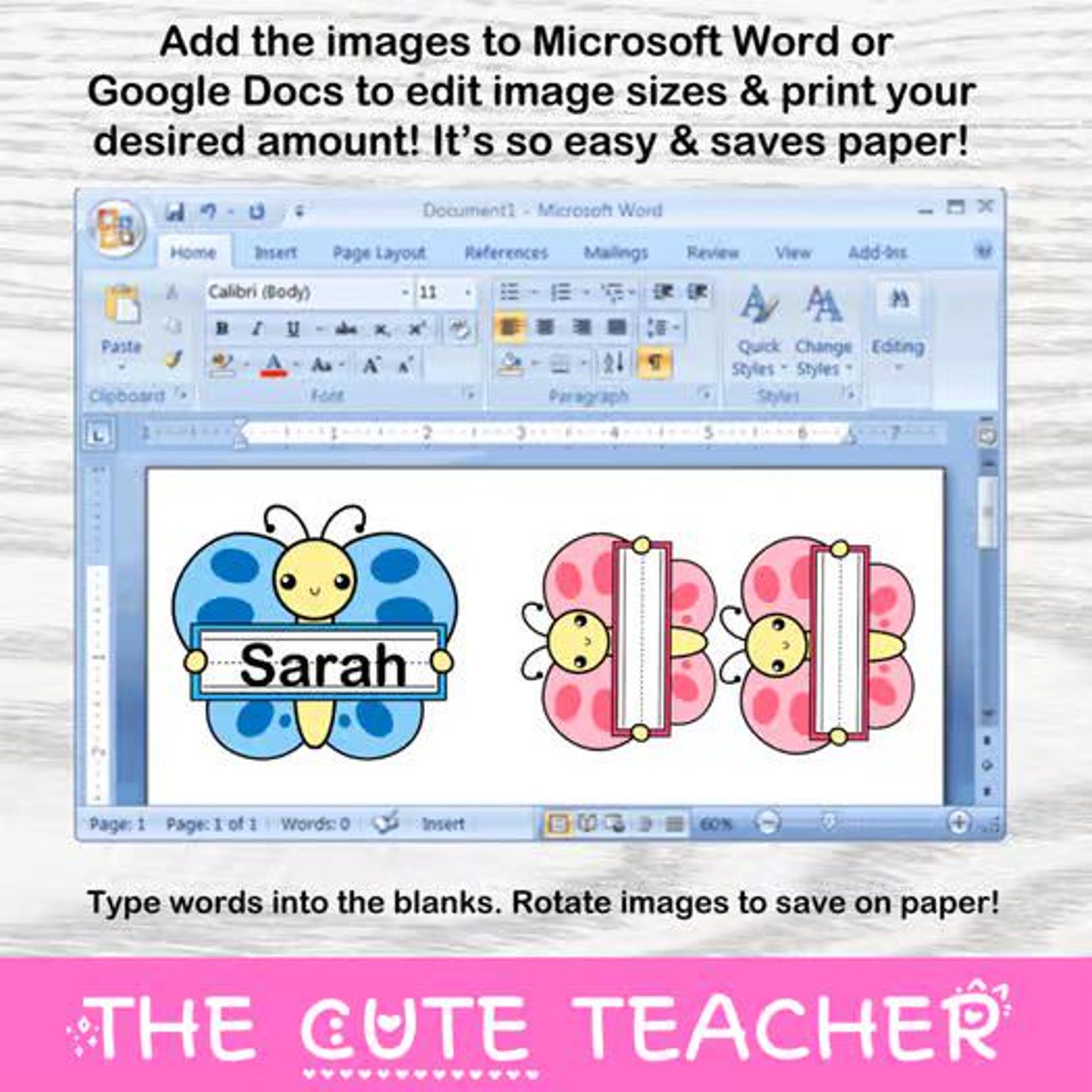 Butterfly Name Tags - Spring & Summer Colorful Printable Labels and ...