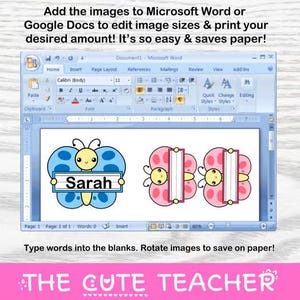 Butterfly Name Tags - Spring & Summer Colorful Printable Labels and ...