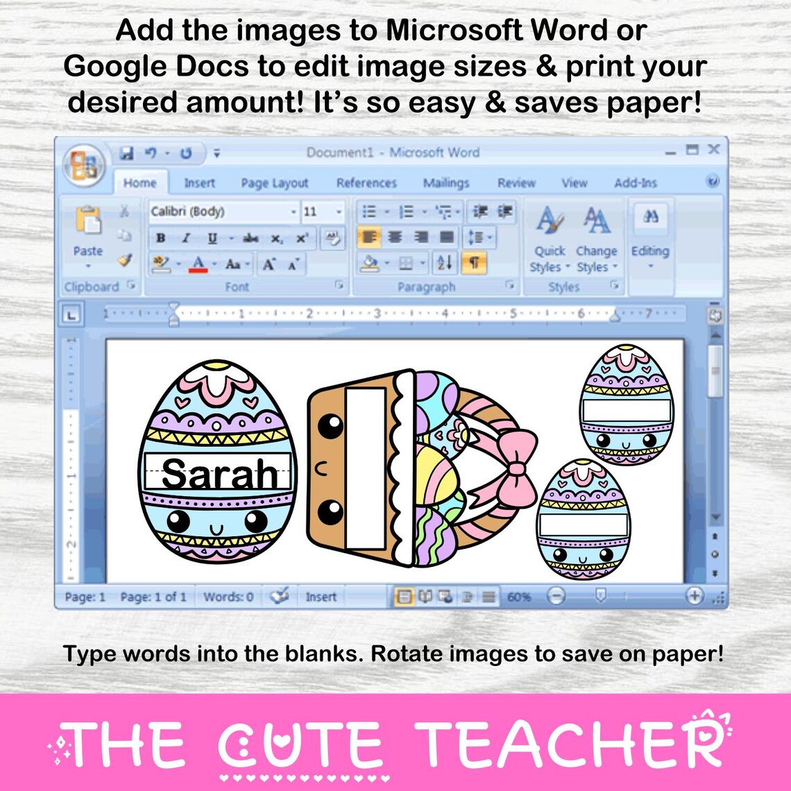 Cute Easter Bulletin Board Decor - Easter Egg Basket Name Tags, Cubby ...