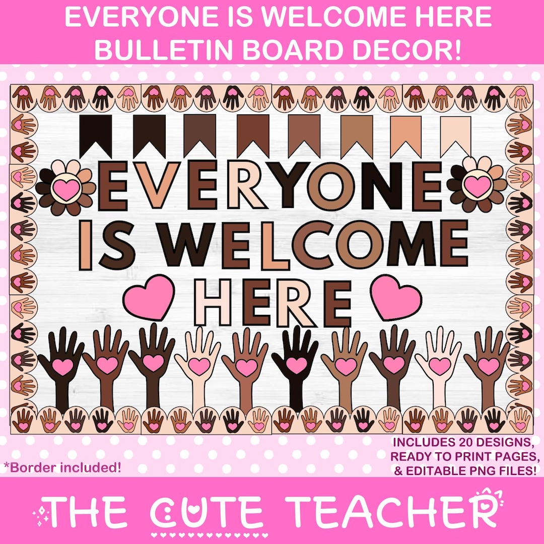 Everyone is Welcome Here Bulletin Board & Door Display Inclusive ...