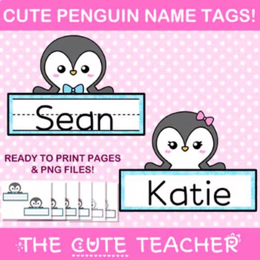 Editable Penguin Name Tags - Printable Winter Christmas Bulletin Board ...
