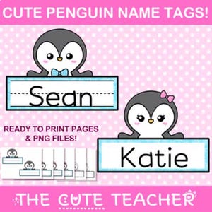 Editable Penguin Name Tags - Printable Winter Christmas Bulletin Board ...