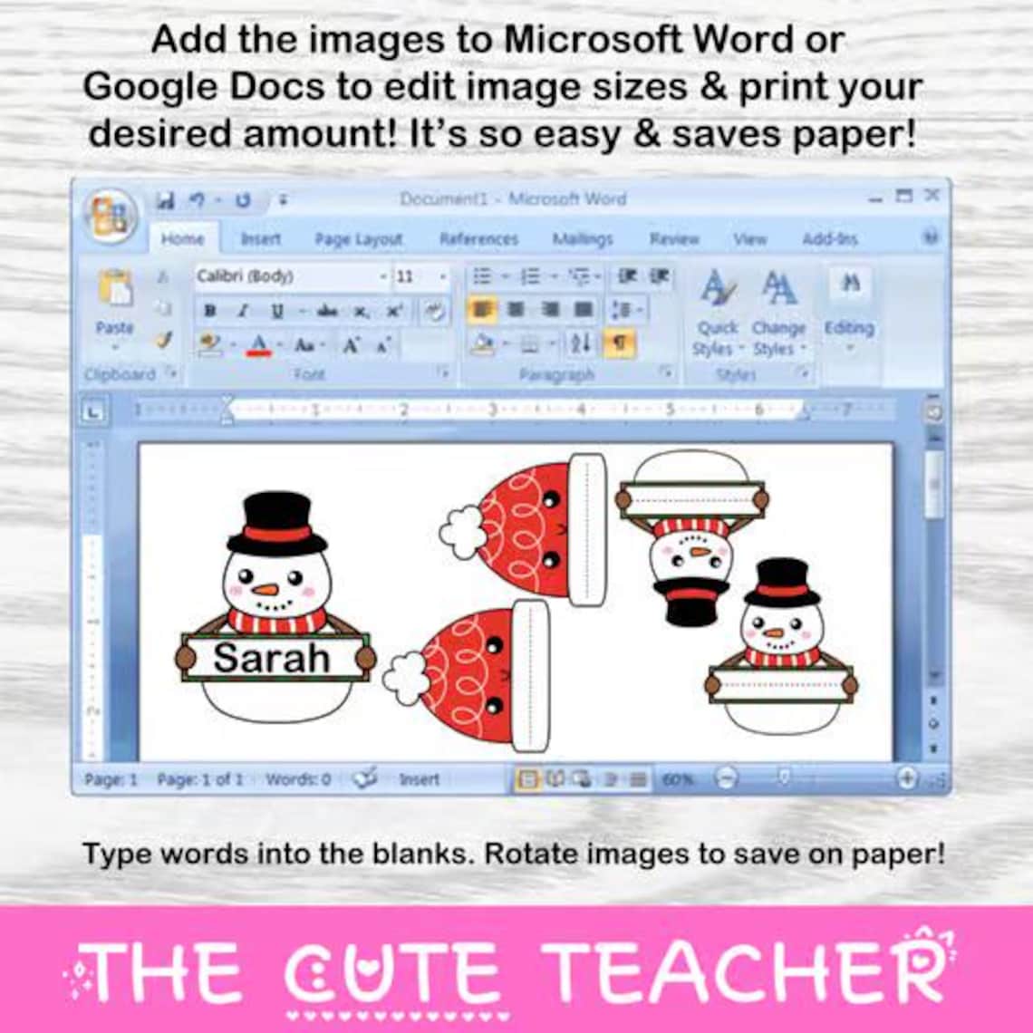 Snowman Name Tags - Christmas Hat - Winter Theme Cubby & Bulletin Board ...