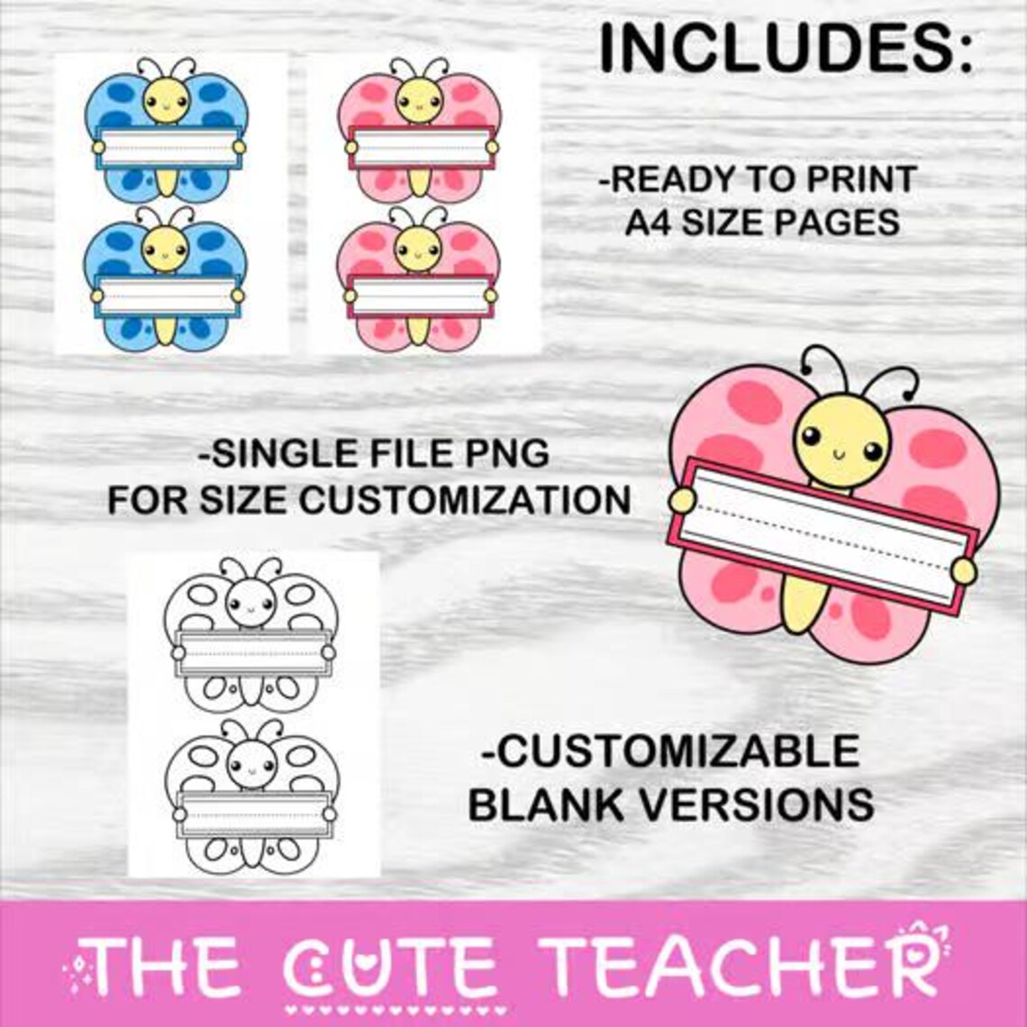 Butterfly Name Tags - Spring & Summer Colorful Printable Labels and ...