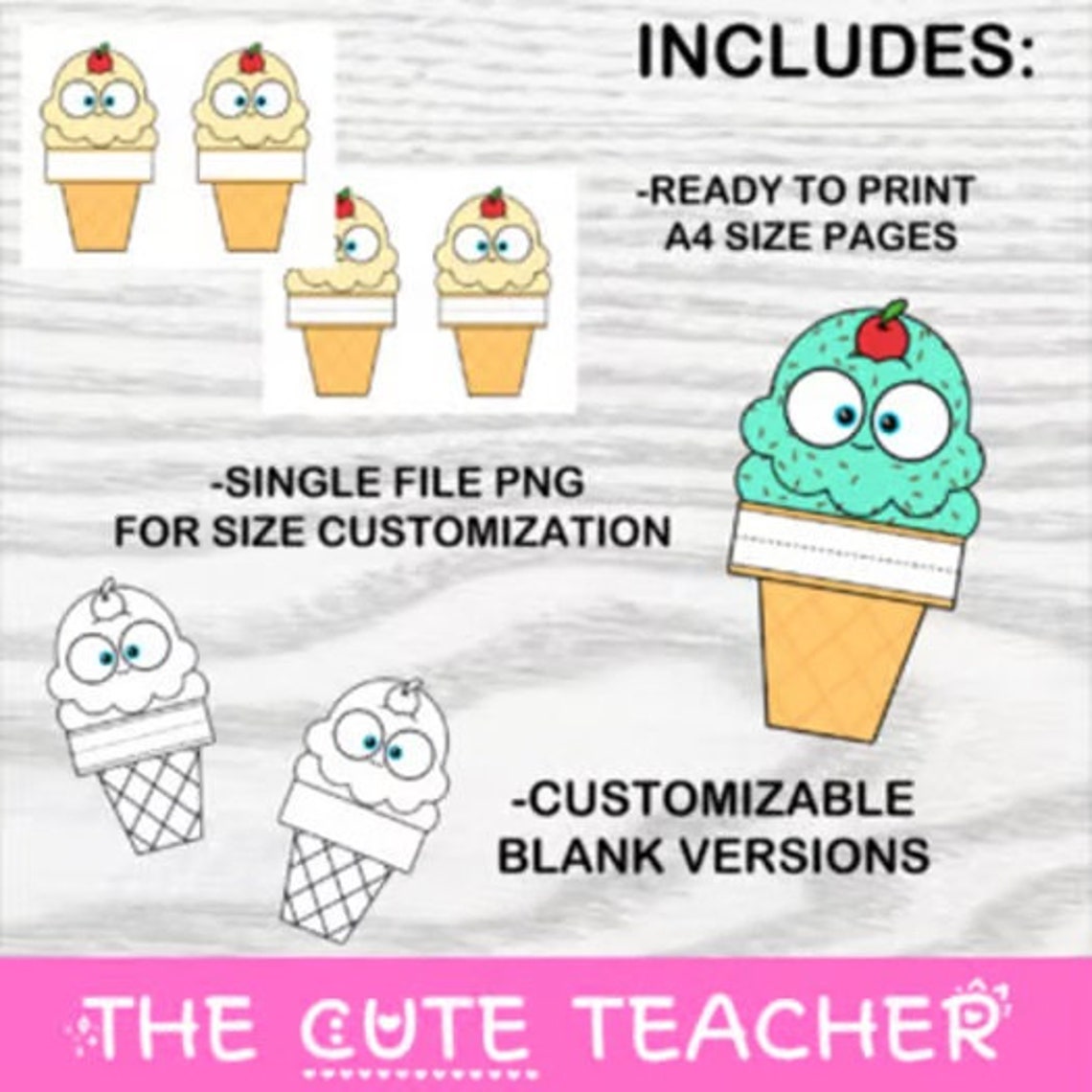 Ice Cream Name Tags - Cute Sweets Classroom Door Decor Bulletin Board ...