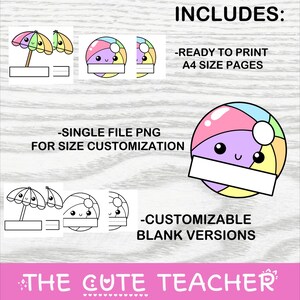 Summer Name Tags – Beach Ball & Umbrella Bulletin Board Decor and ...