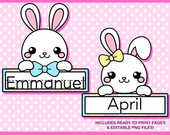 Easter Chicks Name Tags - Cute Spring Themed Bulletin Board & Holiday ...