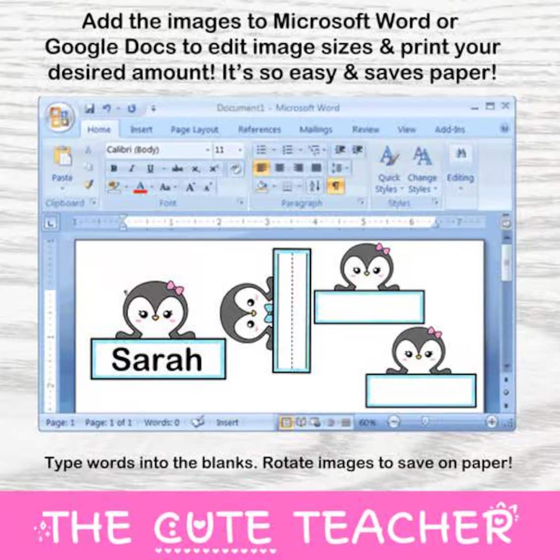 Editable Penguin Name Tags - Printable Winter Christmas Bulletin Board ...