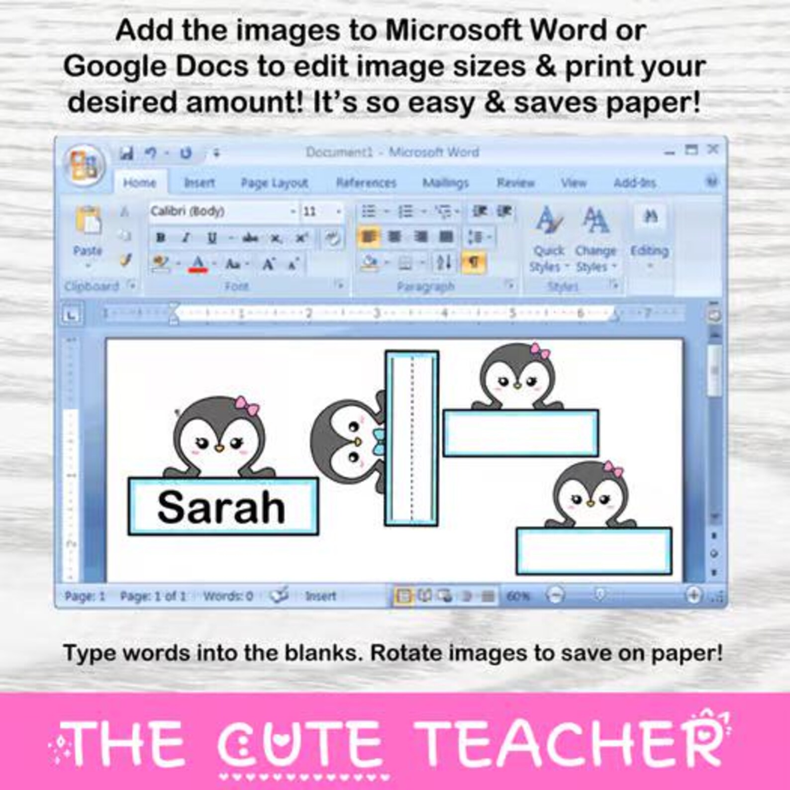 Editable Penguin Name Tags - Printable Winter Christmas Bulletin Board ...